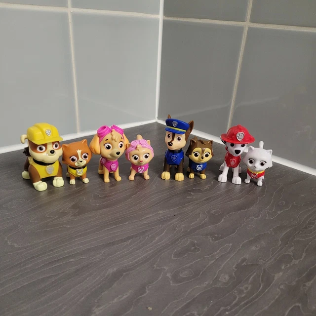 PAW PATROL KITTY Kitten Cat Figures Catastrophe Crew 8 figures toy ...