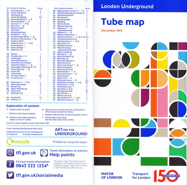 LONDON UNDERGROUND TUBE Map / Guide 2012 December £1.00 - PicClick UK