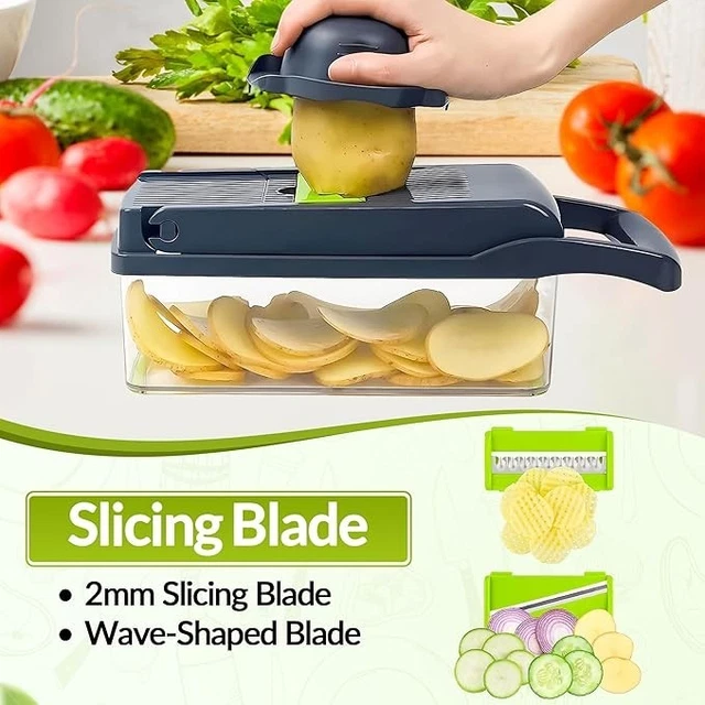15 IN 1 Vegetable Chopper and Mandolne Slicer for Kitchen - 8 Blades ...