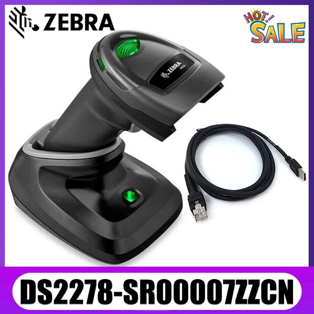 ZEBRA DS2278-SR00007ZZCN 2D/1D Bluetooth Barcode Scanner With USB Cable ...