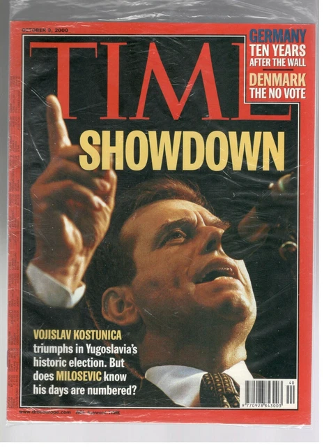 TIME MAGAZINE OCTOBER 9, 2000 Showdown Vojislav Kostunica Milosevic ...