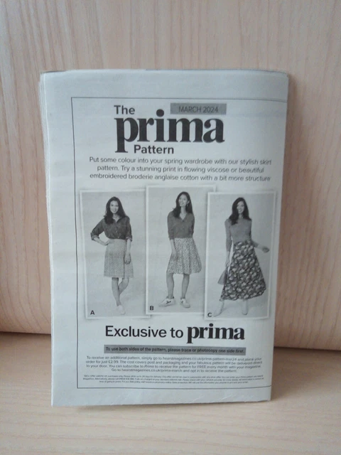 MARCH 2024 PRIMA Magazine Sewing Pattern. Skirt. Size 6-24.Uncut ...