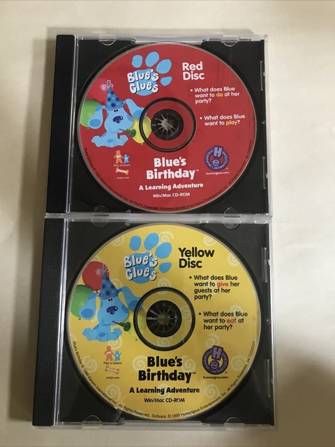 BLUE’S CLUES BLUES Birthday CD PC Game Red & Yellow Disks $8.00 - PicClick
