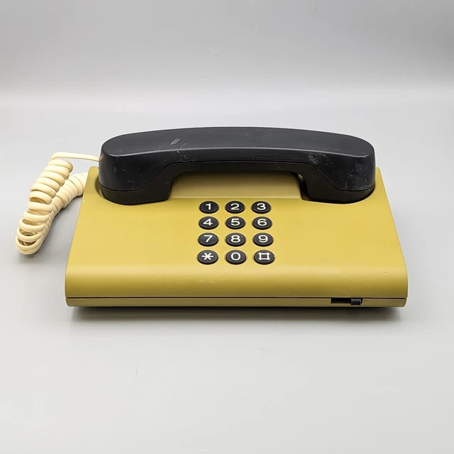 DANMARK RETRO DANISH Design 1980s Mustard Yellow Desk Landline Phone £ ...
