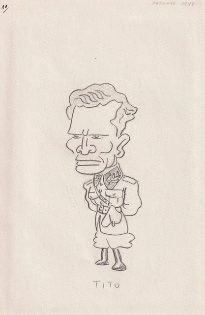 JOSIP BROZ TITO Portrait Caricature Drawing Drawing Drawing C. Pezenas ...