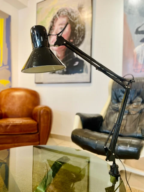 LAMPE ARTICULÉE D'ARCHITECTE en métal noire années 80 à double position. EUR 75,00 - PicClick FR
