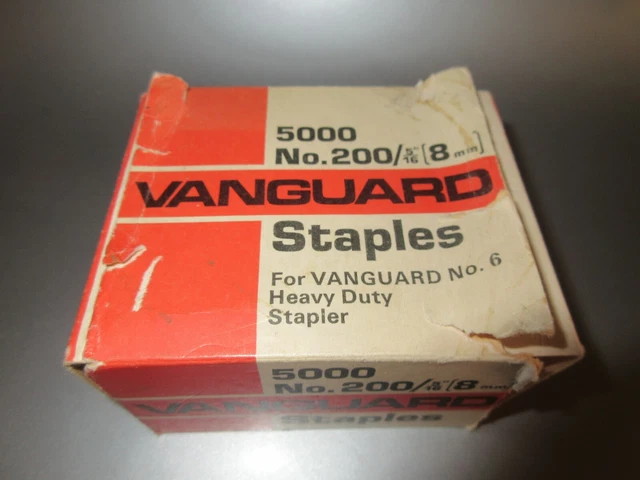 VINTAGE BOX 5000 Vanguard No. 200 / 5/16in 8mm Staples for Vanguard No ...