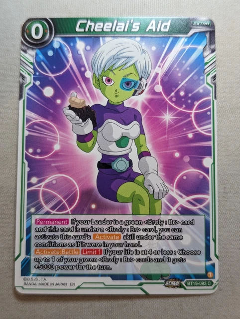 CHEELAI'S AID BT19-093 C - Fighter's Ambition DBS - NON FOIL EUR 0,88 - PicClick FR