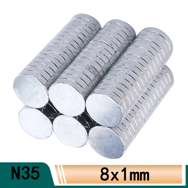 NEODYMIUM MAGNETS N35 Sizes 8x1mm Super Strong Disc Rare Earth Craft ...