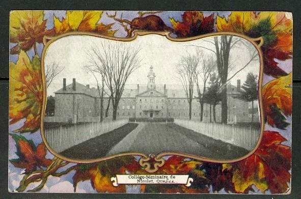 CANADA NICOLET QUE 1910 Seminary Patriotic Ppc #90 Rated To Italy $19. ...