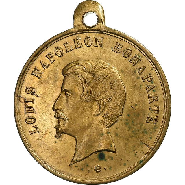 FRANCE, MÉDAILLE, LOUIS Napoléon, Distribution des Drapeaux, 1852 ...