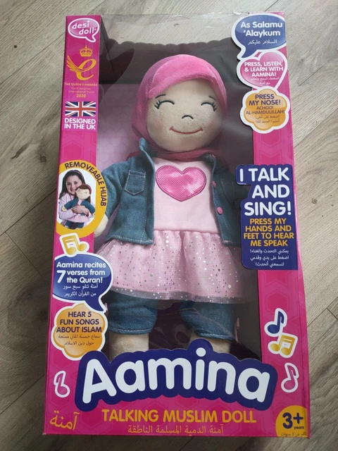 THE DESI DOLL , Aamina English Arabic Speaking Muslim Doll- Talking ...