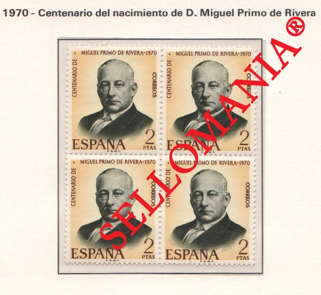 1970 CENTENARIO NACIMIENTO De Miguel Primo De Rivera 1976 ** Mnh B4 ...