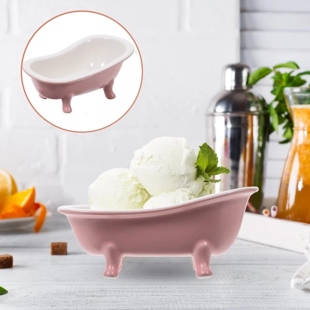 CREATIVE BATHTUB SHAPE Dessert Bowl Ice Cream Bowl Random Color Ceramic ...