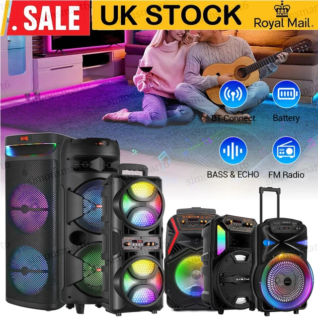 PORTABLE BLUETOOTH LED Party Speaker Loud Woofer Sound System 6000W ...