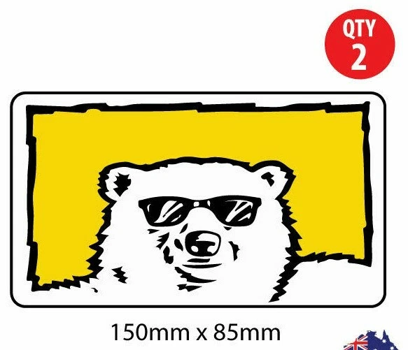 2 X BUNDABERG Rum Bundy Bear Stickers Camping Trailer Bar Fridge ...