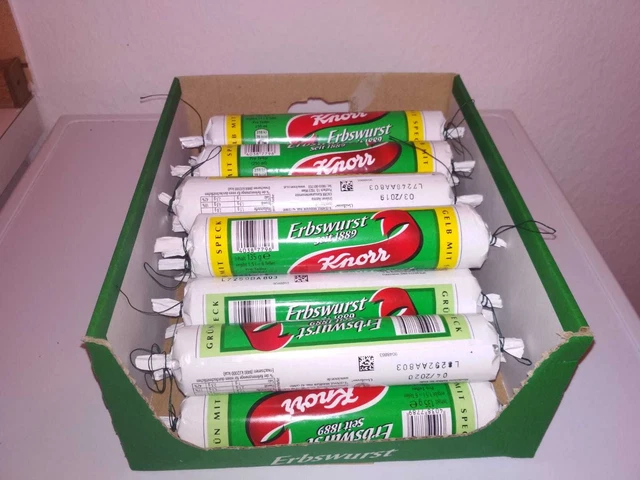 17X KNORR ERBSWURST mit Speck grün/gelb *Camping/Outdoor* EUR 61,00 ...