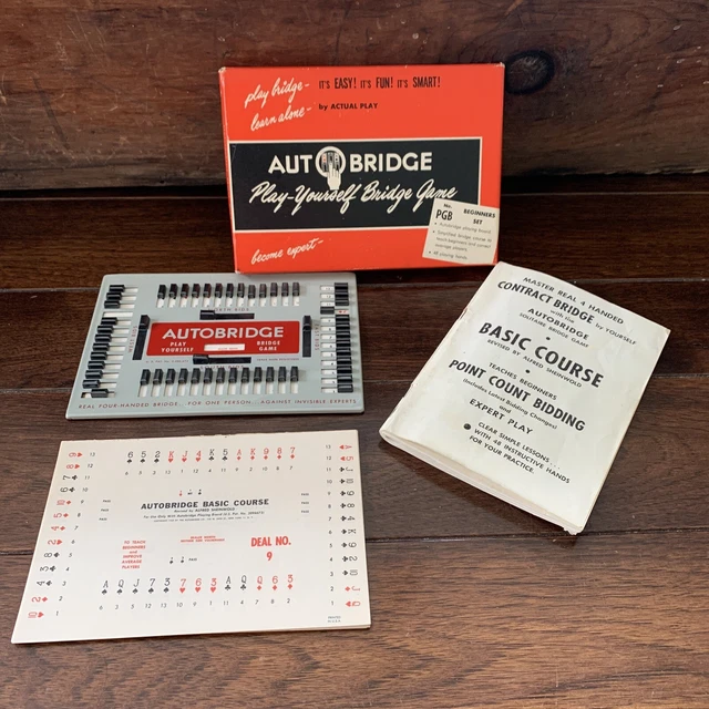 VINTAGE COMPLETE 1959 Auto Bridge Autobridge Play-Yourself Card Game ...