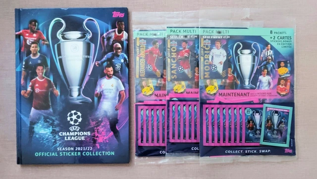 TOPPS UEFA CHAMPIONS League 2021-22- Hardcover Album + 3 Multipack 8 ...
