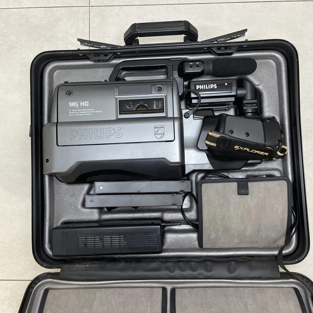 PHILIPS EXPLORER VKR 6855/01 Vhs Movie Camera Case Ac Power Read ...