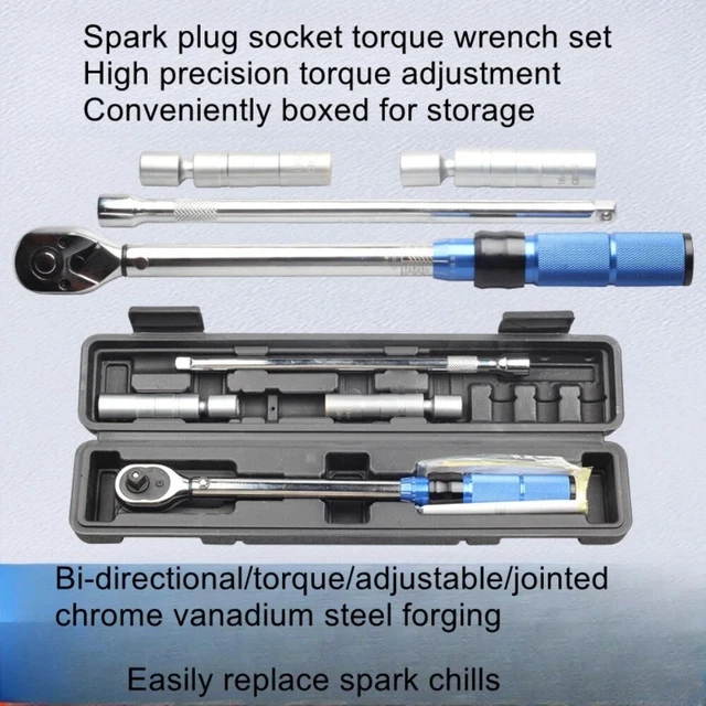 SPARK PLUG SOCKET Torque Wrench Set Slim Magnetic Universal Socket Auto ...