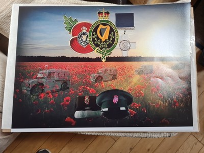 ROYAL ULSTER CONSTABULARY police ruc poppy print with george cross £100 ...