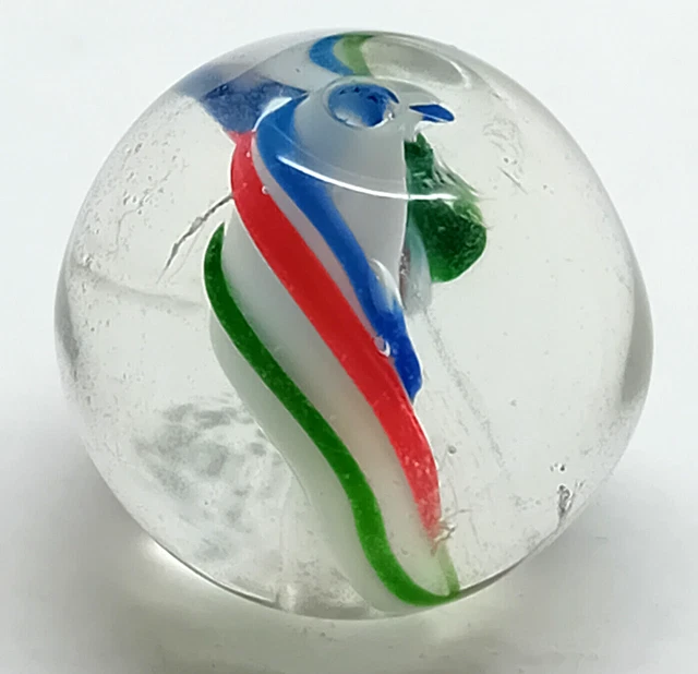 ANTIQUE GERMAN GLASS MARBLE BEAD AFRICAN TRADE NAKED RAZOR STRIPED ...