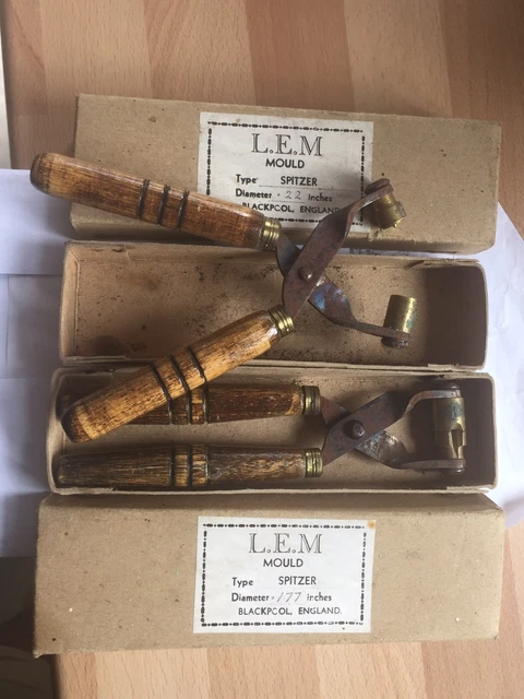 VINTAGE AIR RIFLE Air Pistol, LEM Spitzer Pellet Moulds X2, .177 & .22 ...
