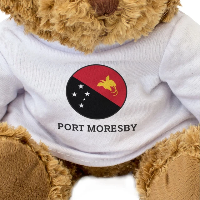 PORT MORESBY (PNG FLAG ROUNDEL) - Teddy Bear - Cute - Souvenir Gift ...