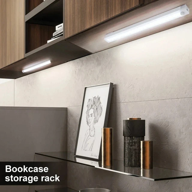 STRIP LIGHT LED PIR Motion Sensor Wireless USB Rechargeable Cabinet ...