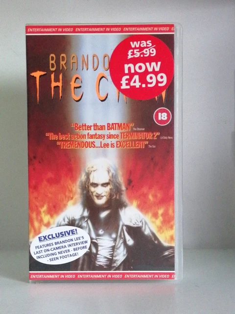 THE CROW - VHS Video - Horror Movie - Includes original receipt £17.27 ...