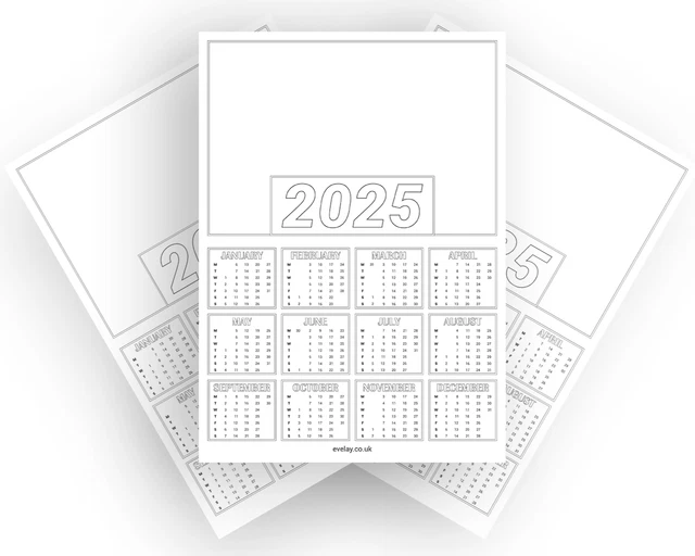 70 X 2025 A4 Calendar Blanks White Mini Year To View Create Make Your ...
