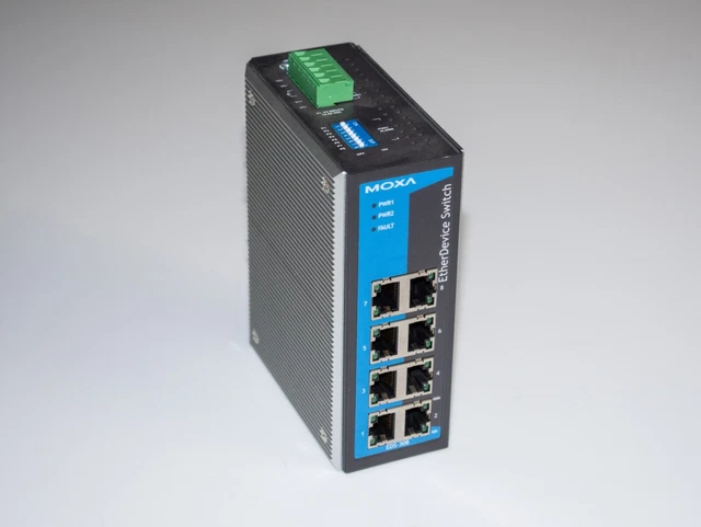 MOXA ETHERNET SWITCH EDS-308, 8 ports DIN-rail relay output 1-y ...