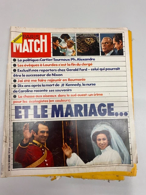 PARIS MATCH ANNE D'angleterre Hallyday S.vartan Watergate Osmond EUR 8 ...