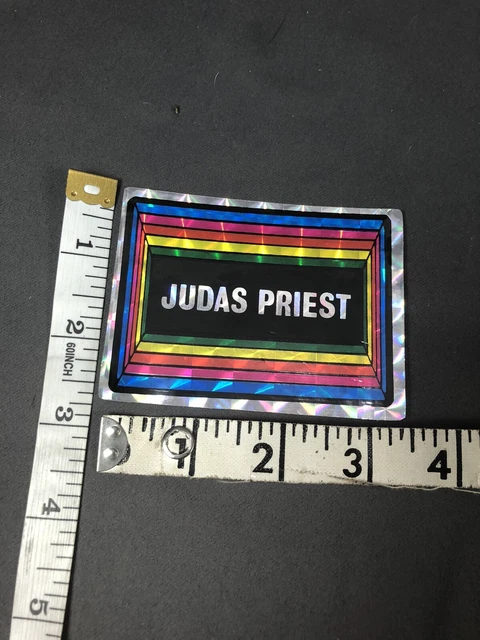 VINTAGE PRISMATIC DECAL JUDAS PRIEST 1980s 3x4” music Prism Sticker NOS ...