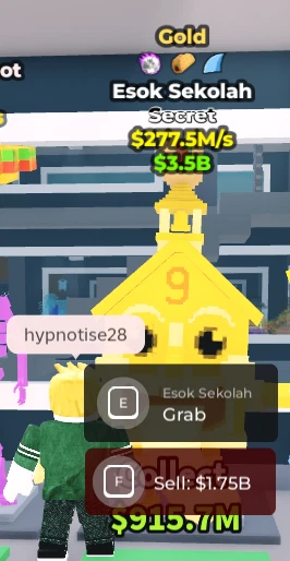 STEAL A BRAINROT Secret Gold Esok Sekolah 277.5M/s + 3 OP Traits £19.07 - PicClick UK