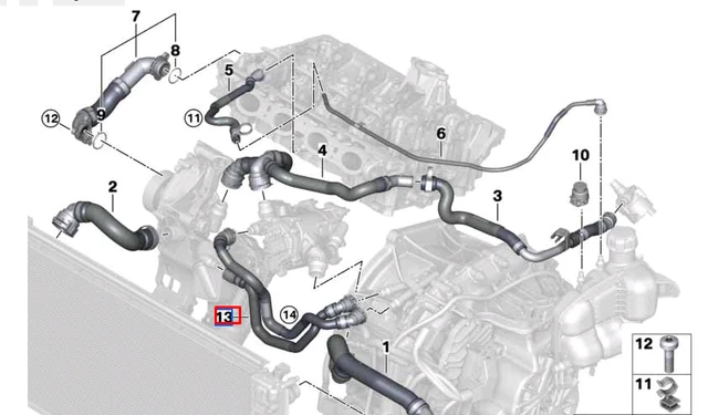 BMW X1 F48 Transmission Huile Chaleur Tuyau 17128658489 NEUF ...