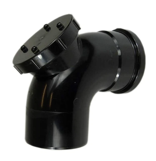 110MM BLACK SOIL Pipe Access Bend Inspection Eye Elbow Single Socket £ ...