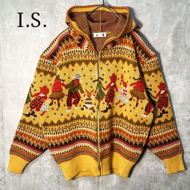 ISSEY MIYAKE RARE 80S Is Ar Pattern Pattern Knit Foo Multi-Color Yellow ...