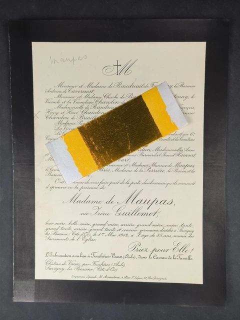 MME DE MAUPAS née Irène Guillemot, 1827-1912, Savigny-les-Beaune, Côte ...