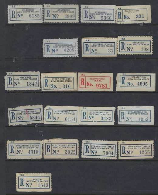 AUSTRALIA REGISTRATION LABELS NSW Collection St Peters, Stokers Siding ...