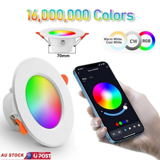10W SMART RGB CCT Bluetooth LED Downlight Dimmable Decor For Google ...
