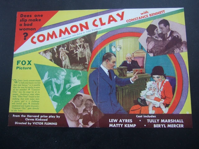 ORIGINAL MOVIE HERALD 1930 COMMON CLAY Pre-Code Constance Bennett artwork - wow! £29.32 ...