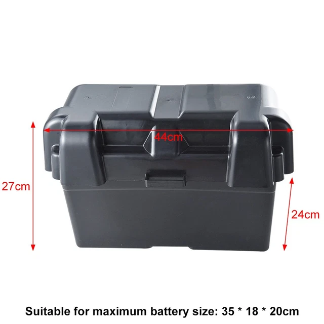 LEISURE BATTERY BOX Enclosure Large Cover & Strap Motorhome Caravan ...