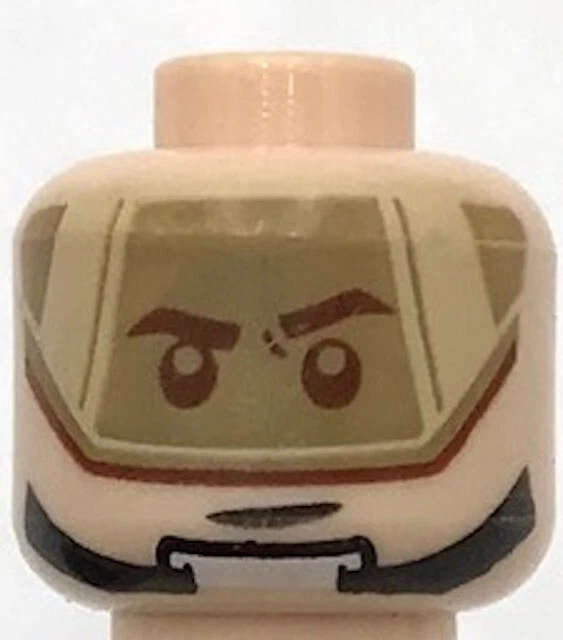 Lego New Light Nougat Minifigure Head Dual Sided Dark Tan Visor Stern Part £338 Picclick Uk