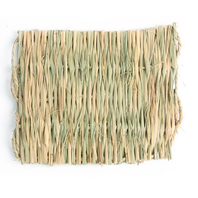 5 PCS STRAW Rabbit Mat Woven Bed Natural Grass Bunny Mats for Rabbits ...