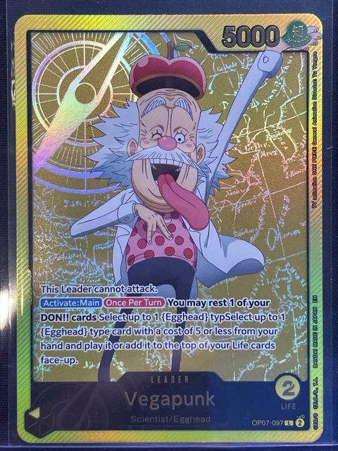 ONE PIECE CARD Game CCG TCG Vegapunk OP07-097 EB02 EB-02 SPR Gold ...