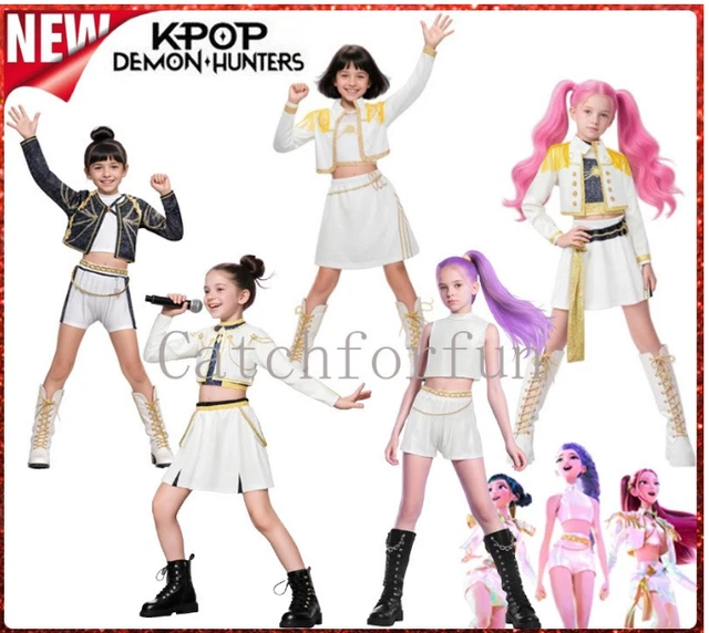 UK KIDS K-POP Demon Hunters Zoey Rumi Mira Costume Fancy Dress Book ...