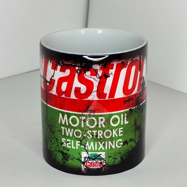 CASTROL ENGINE OIL Can Mug Car Motorcycle Mechanic Retro Vintage Tea ...