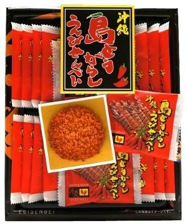 Japanese Popular Sweets Okinawa Spicy Shrimp Rice Crackers 18 Sheets